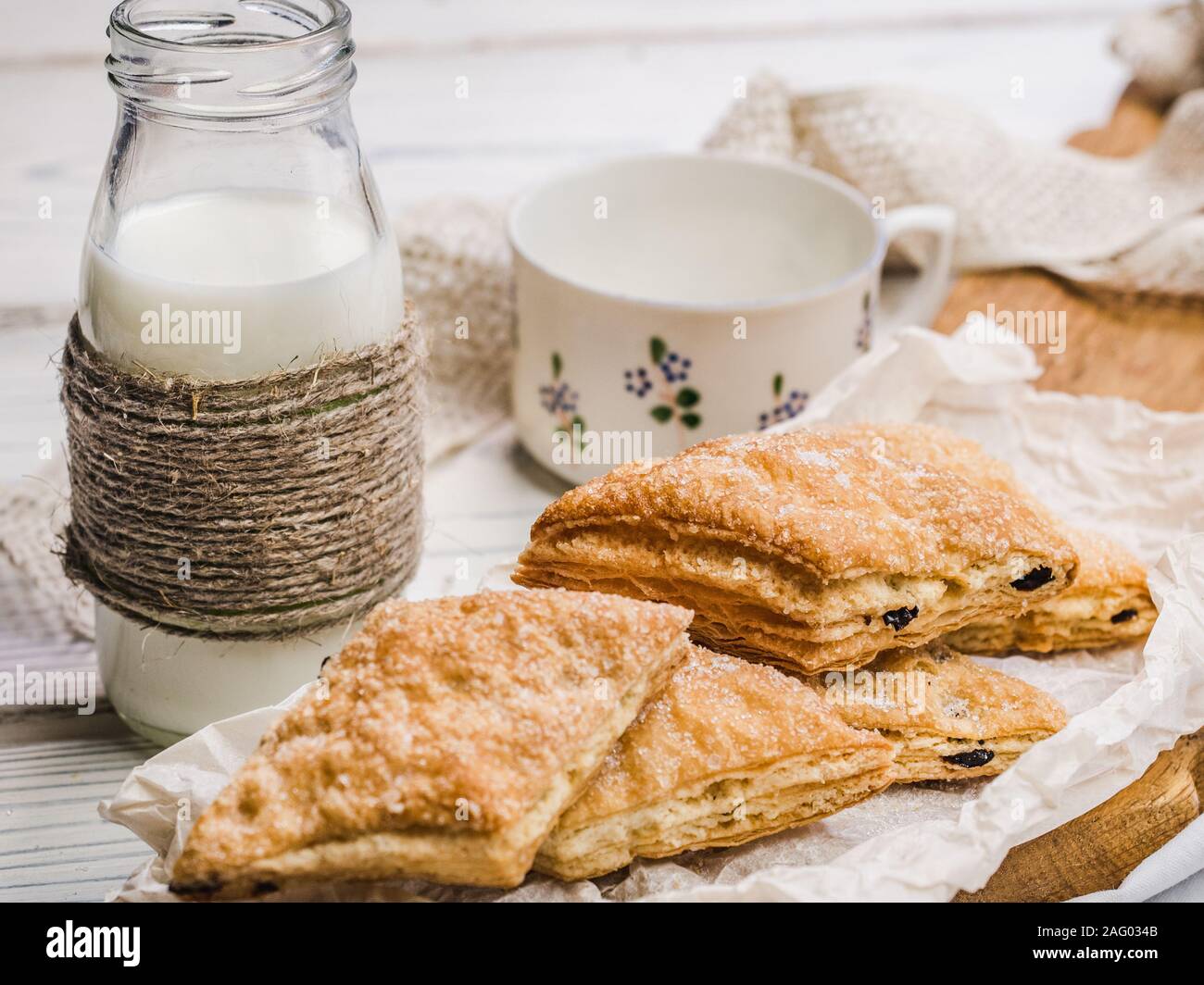 Fresh homemade pastries. Close up, side view Stock Photo - Alamy