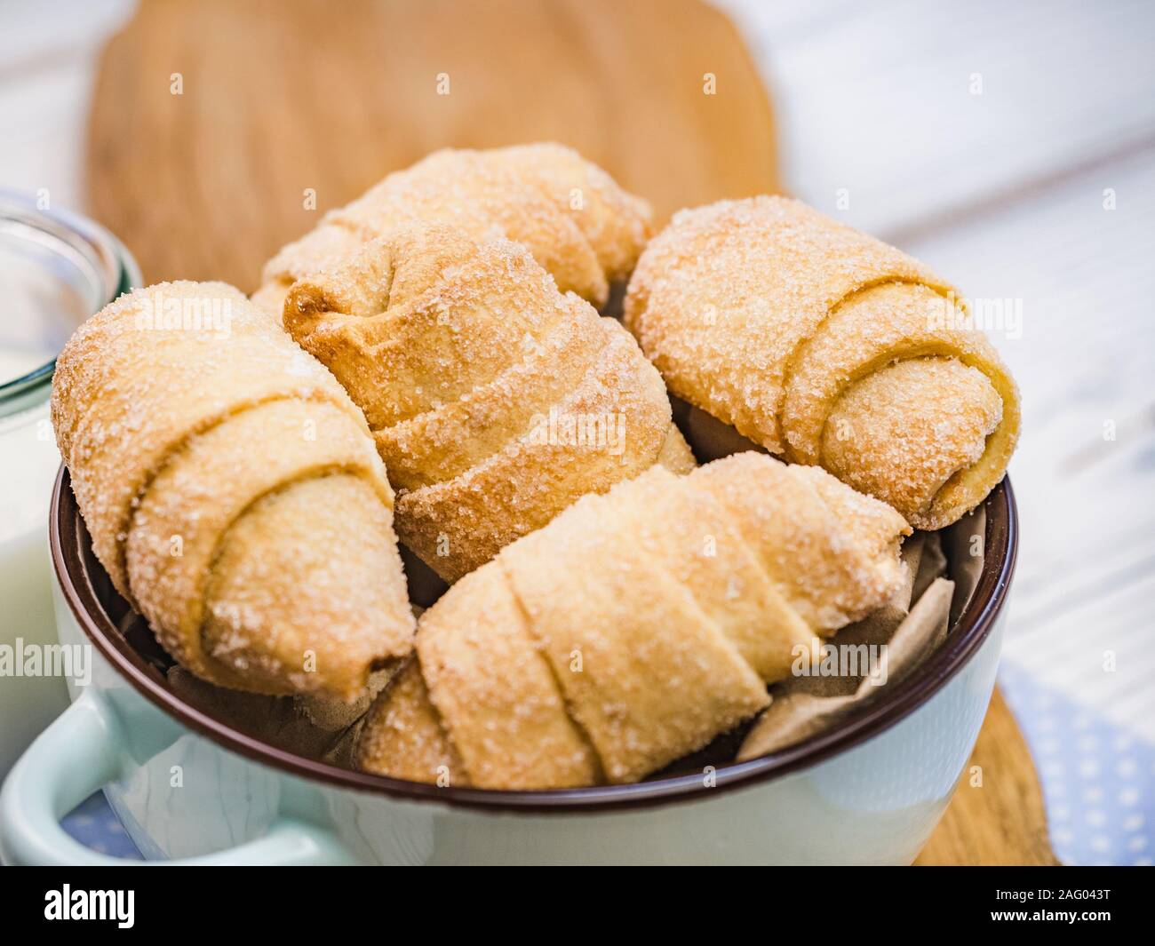 Fresh homemade pastries. Close up, side view Stock Photo - Alamy