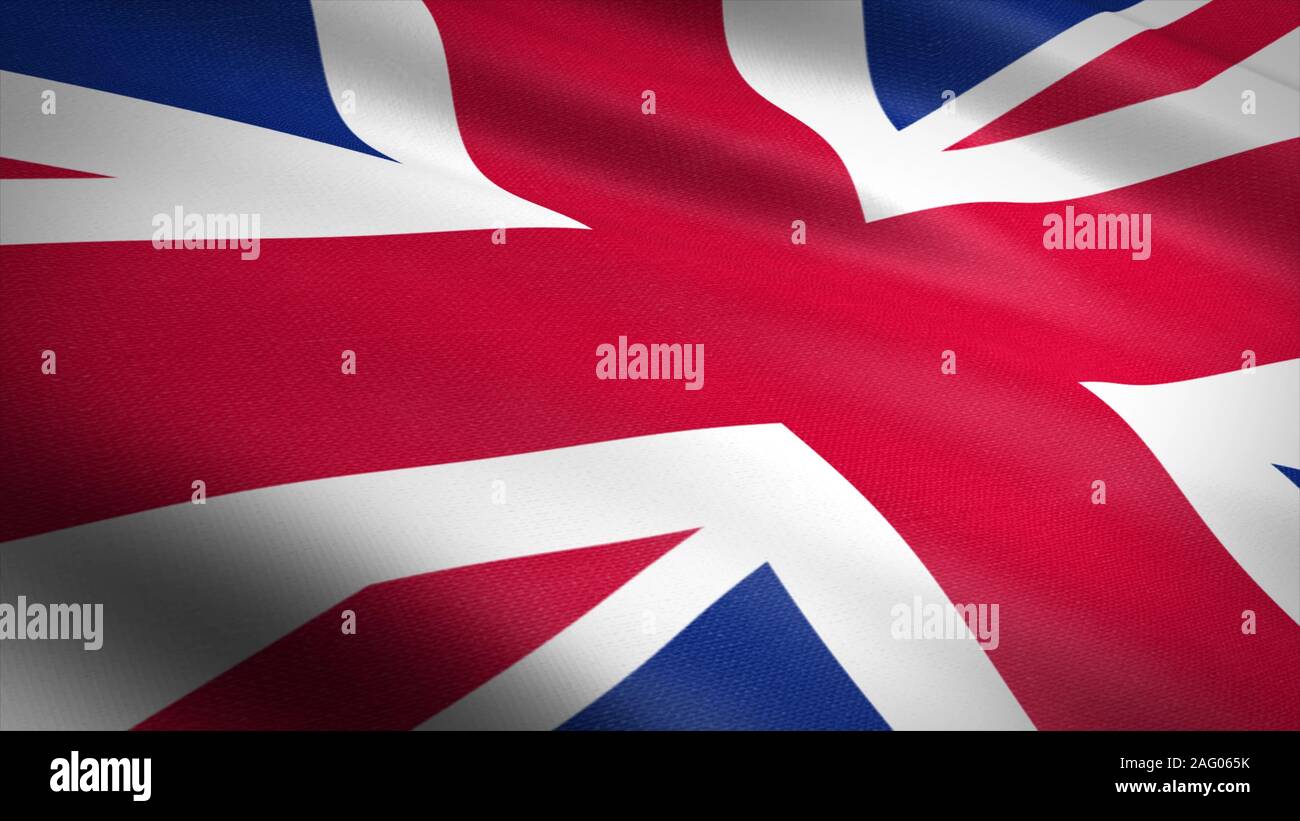 Flag of Britain. Realistic waving flag 3D render illustration with ...