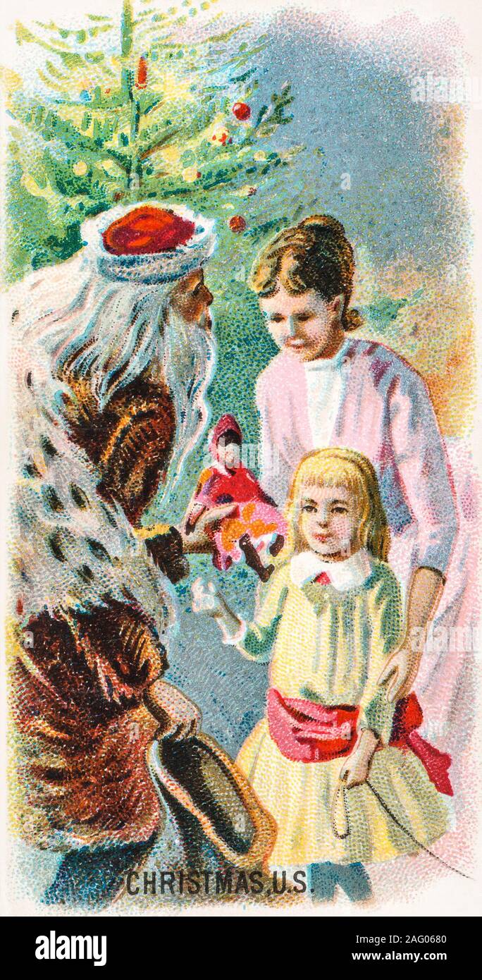 vintage christmas themed illustration Stock Photo - Alamy