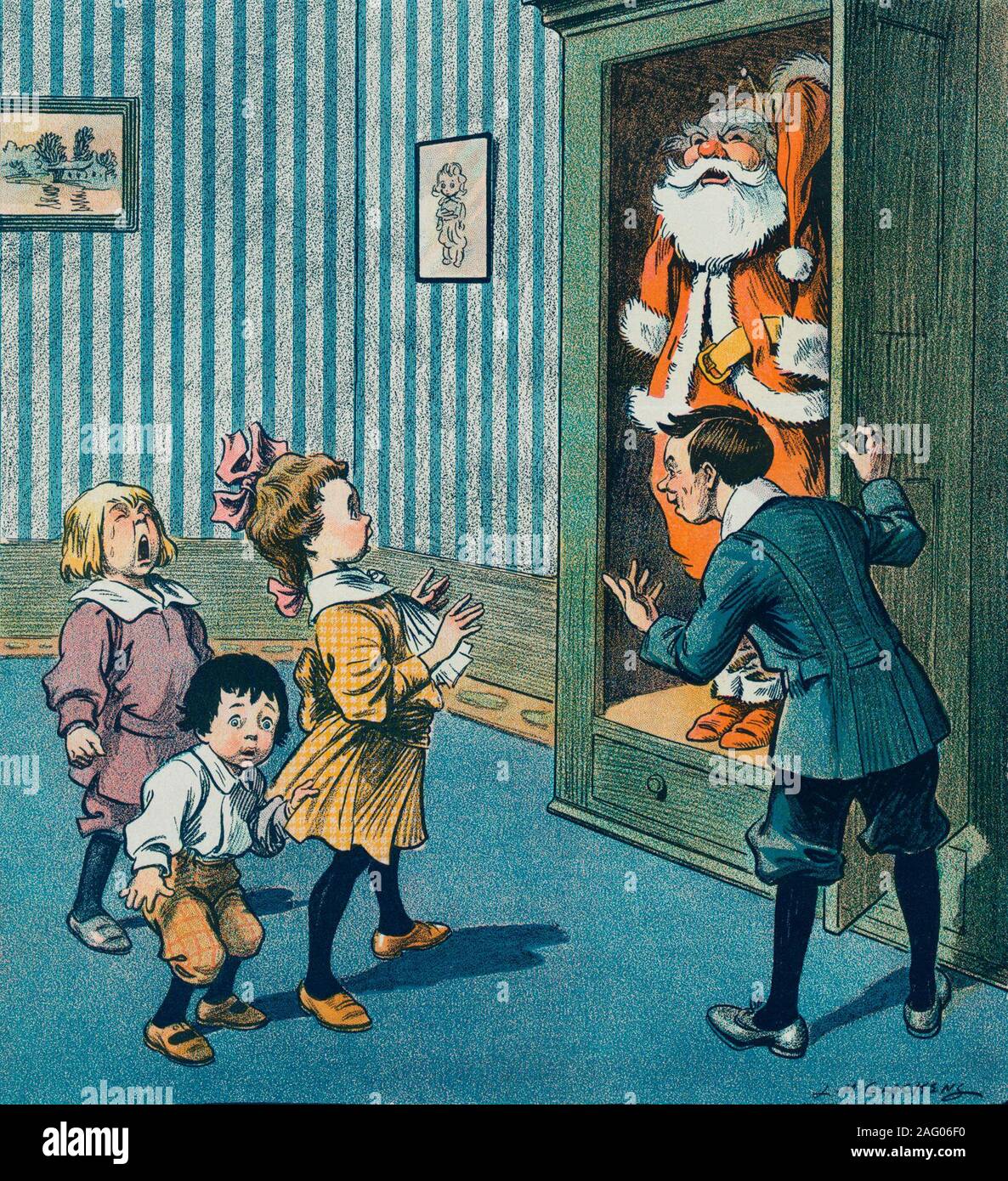 vintage christmas themed illustration Stock Photo - Alamy