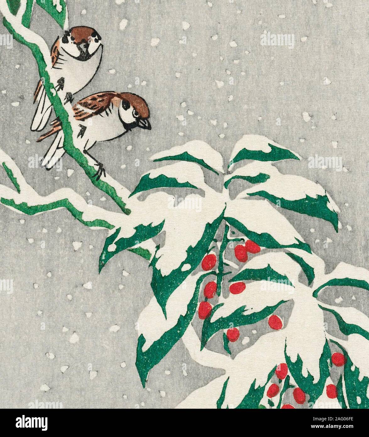 vintage christmas themed illustration Stock Photo - Alamy