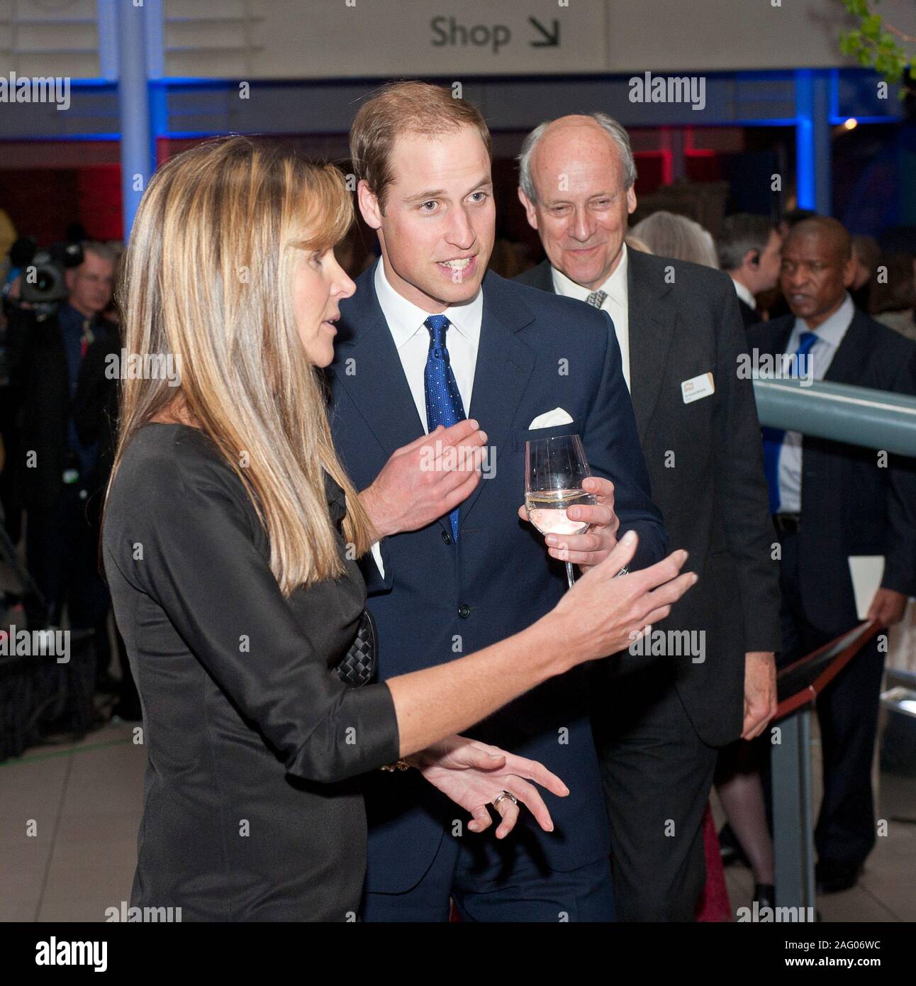Viscountess Rothermere welcoming The Duke of Cambridge attending a fund ...
