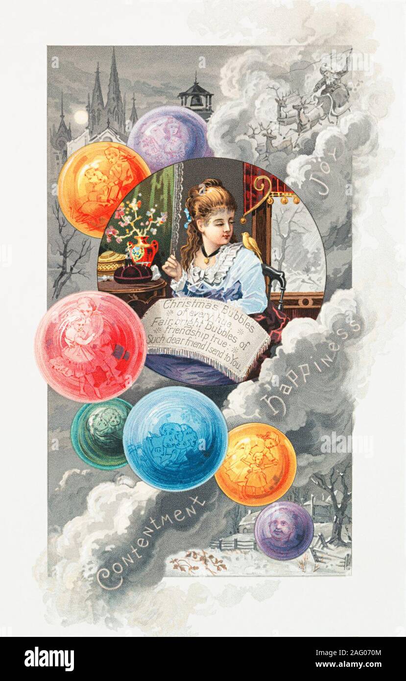 vintage christmas themed illustration Stock Photo - Alamy