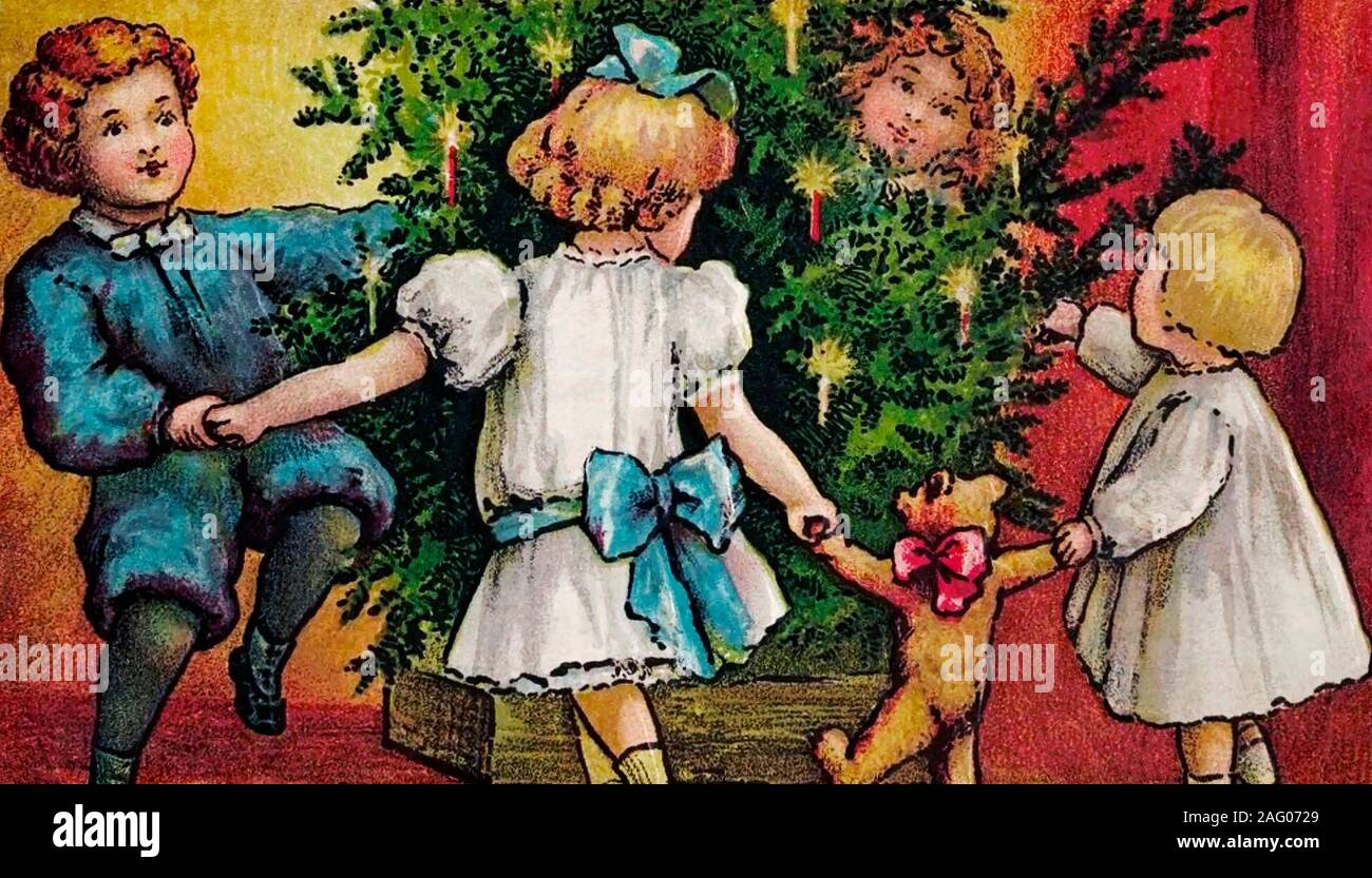 vintage christmas illustration Stock Photo - Alamy