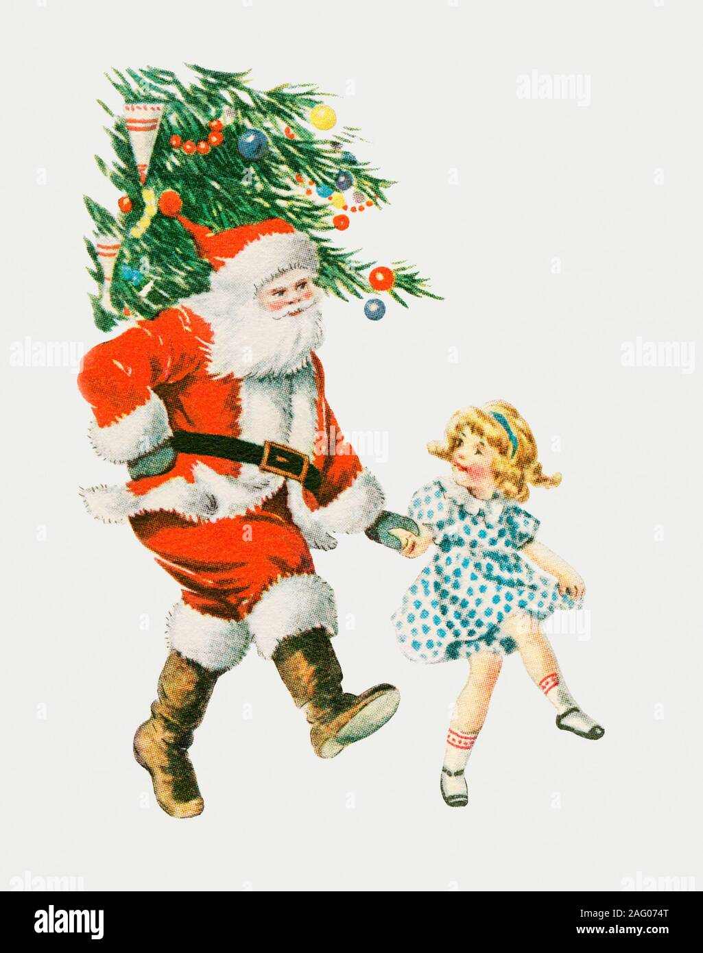 vintage christmas themed illustration Stock Photo - Alamy