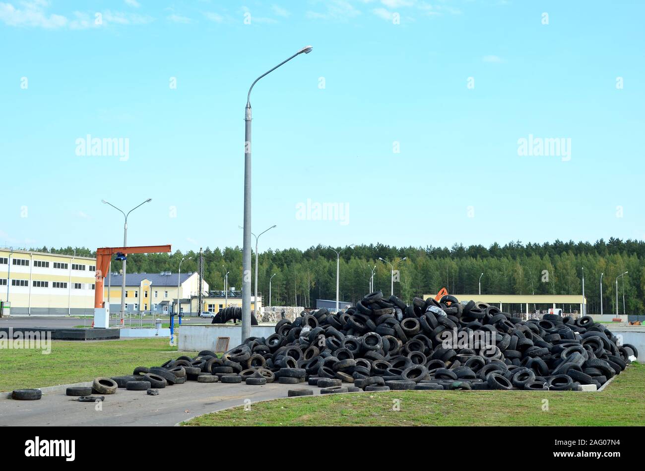 Industrial landfill for the processing of waste tires and rubber tyres ...