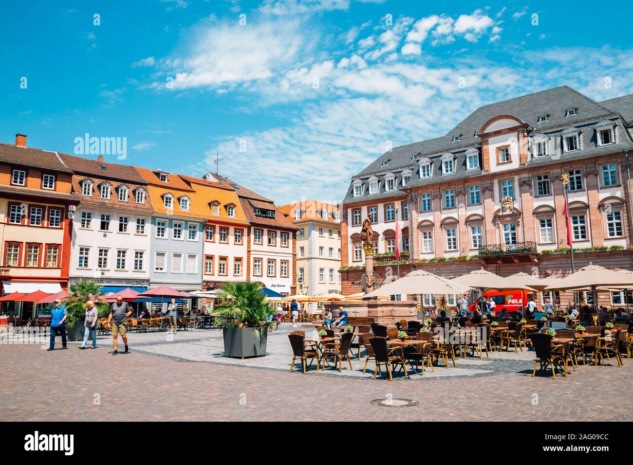 Heidelberg, Germany - June 5, 2019 : Old town Market Square Stock Photo ...