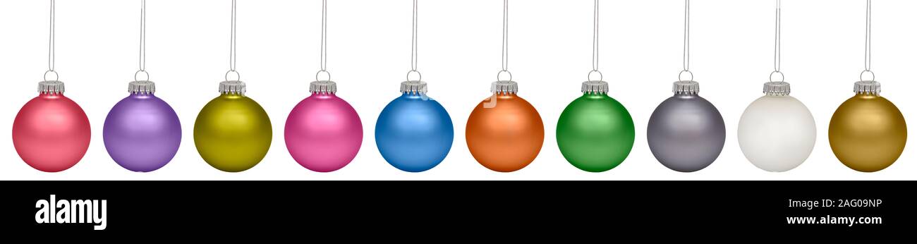 Christmas baubles isolated on white background Stock Photo - Alamy