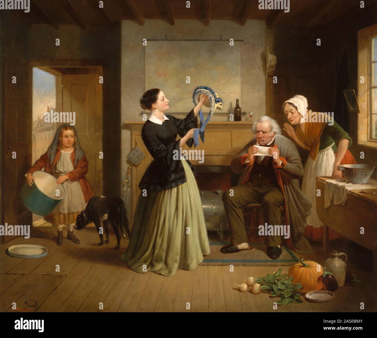 The New Bonnet, 1858 Stock Photo - Alamy