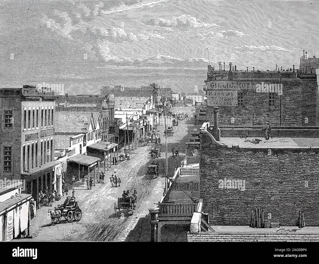 Virginia City in 1870, city in the Nevada desert, USA / Virginia City ...