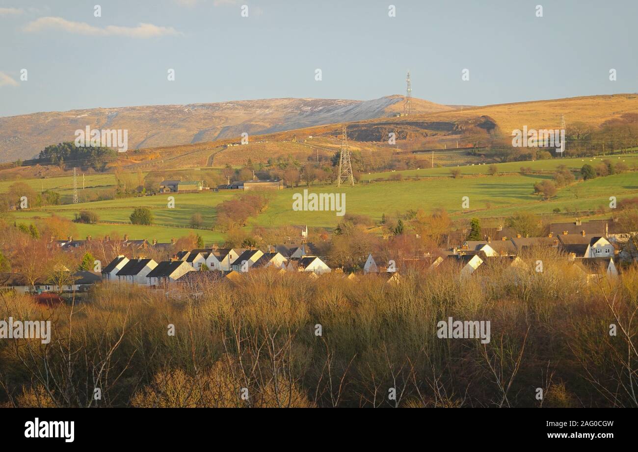Hills overlooking New Mills, Derbyshire Stock Photo - Alamy