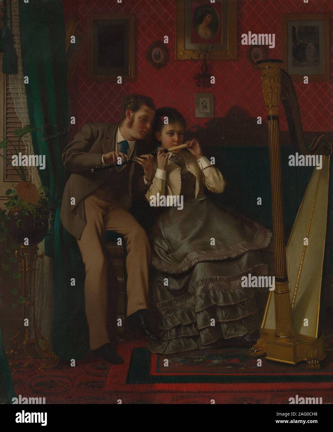 The Music Lesson, 1870 Stock Photo - Alamy