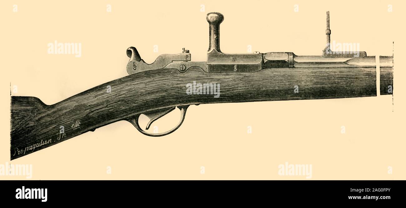 'Chassepot Breech-Loader - Elevation', c1872. Illustration of the ...