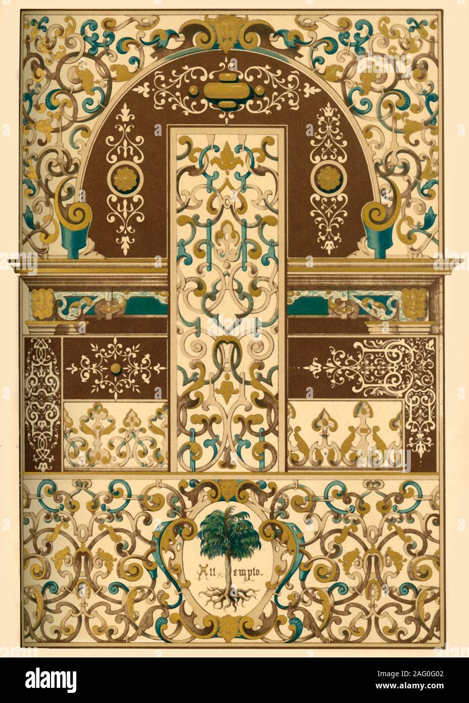 Renaissance german wall painting and ceiling painting hi-res stock ...