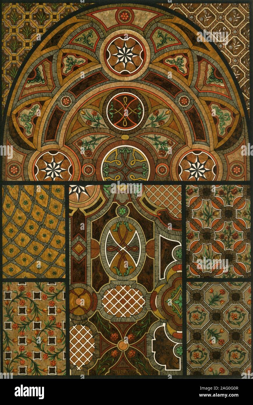 Mosaic floors, Germany, 18th century, (1898). 'Our plate represents ...