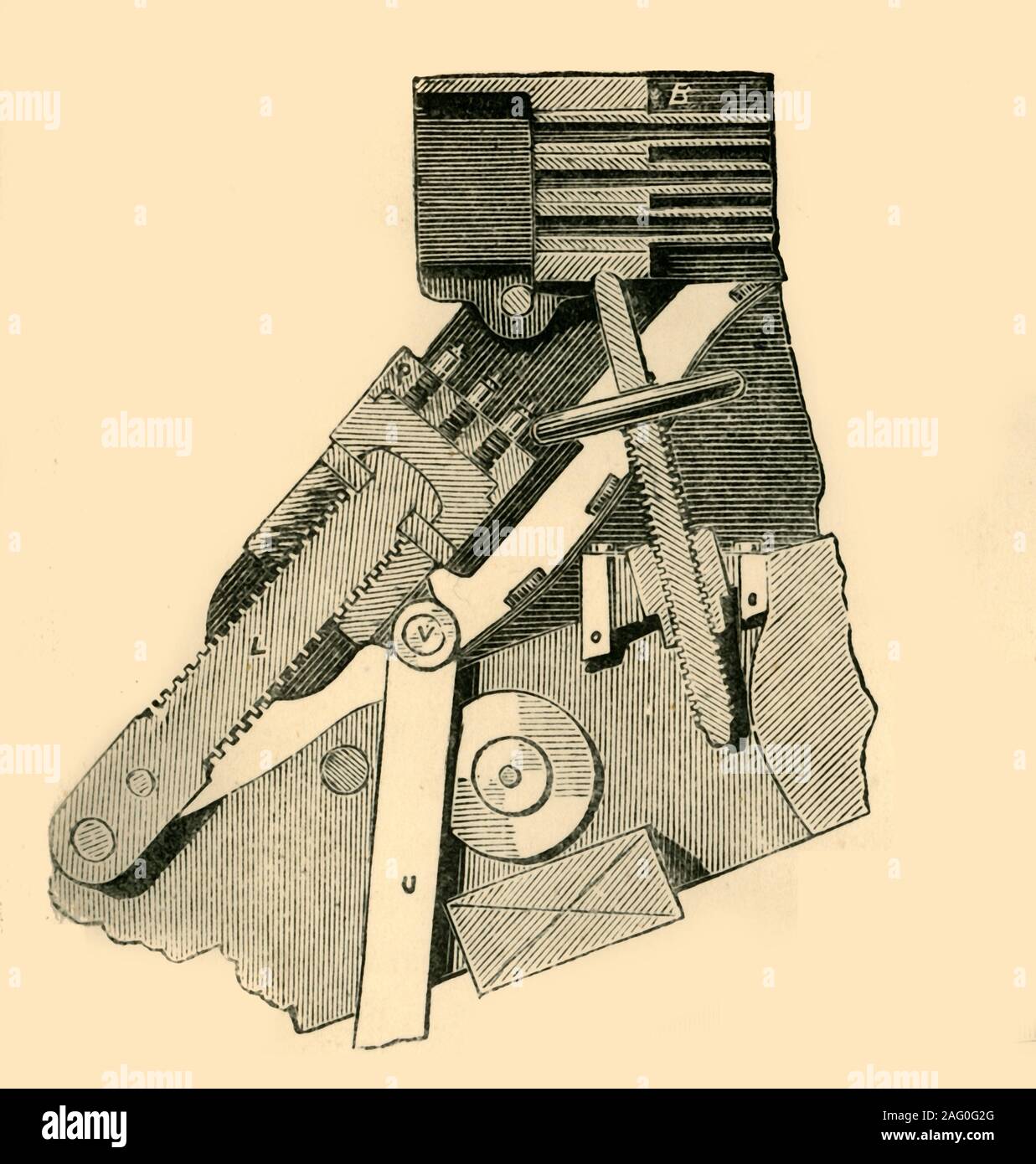 'French Mitrailleuse - Section of the Breech (with the Block or Closer ...