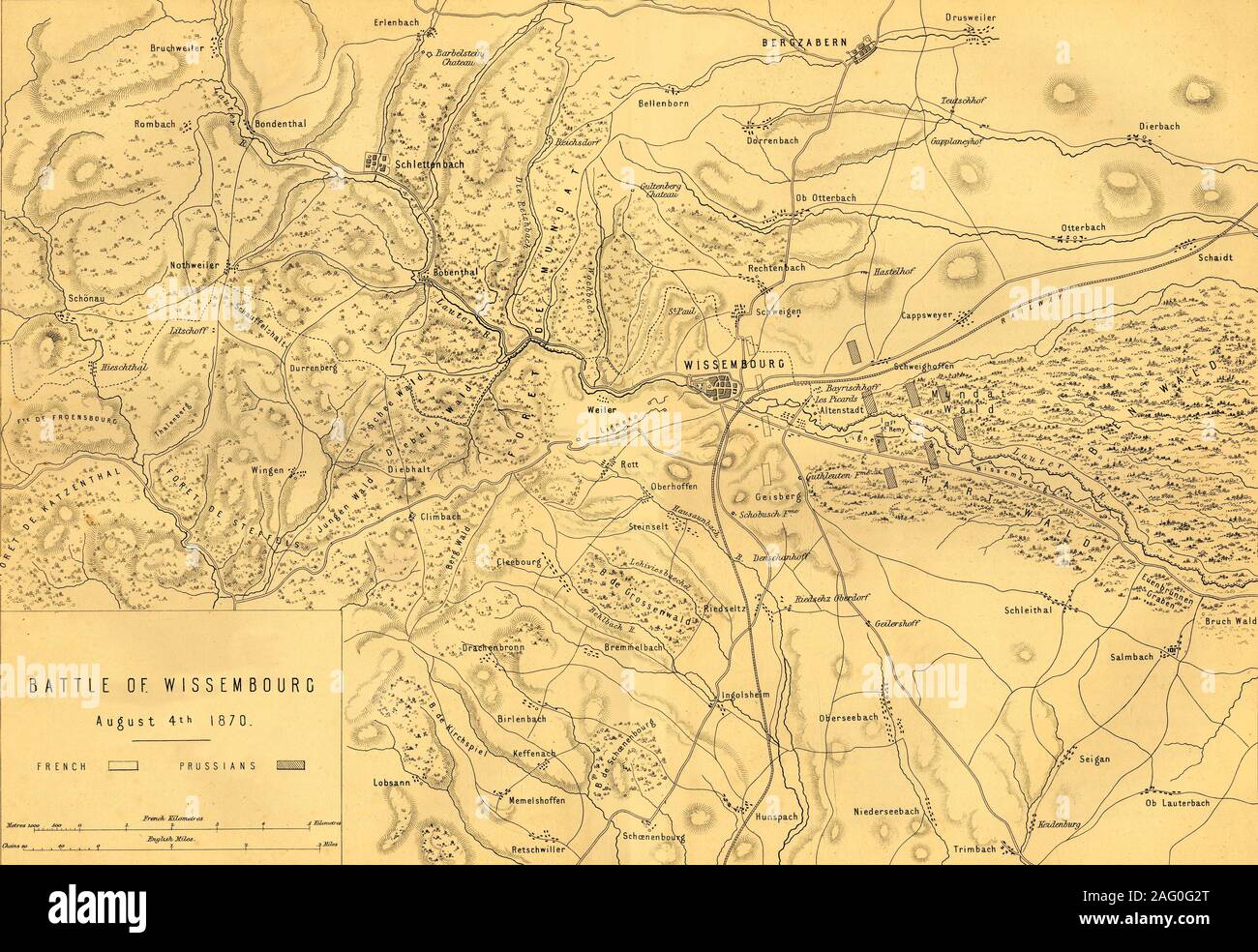 Map of the Battle of Wissembourg, 4 August 1870, (c1872). Map: 'Drawn ...