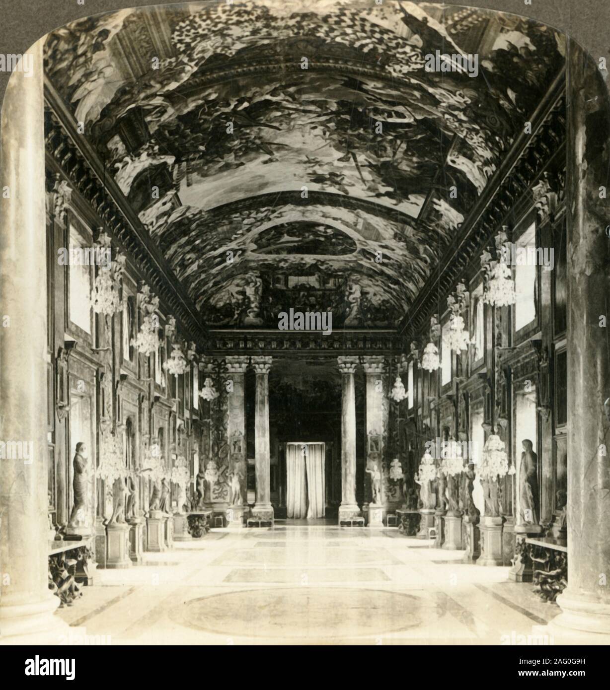 'Gallery in palace of the Colonna family, Rome', c1909. The Great Hall ...