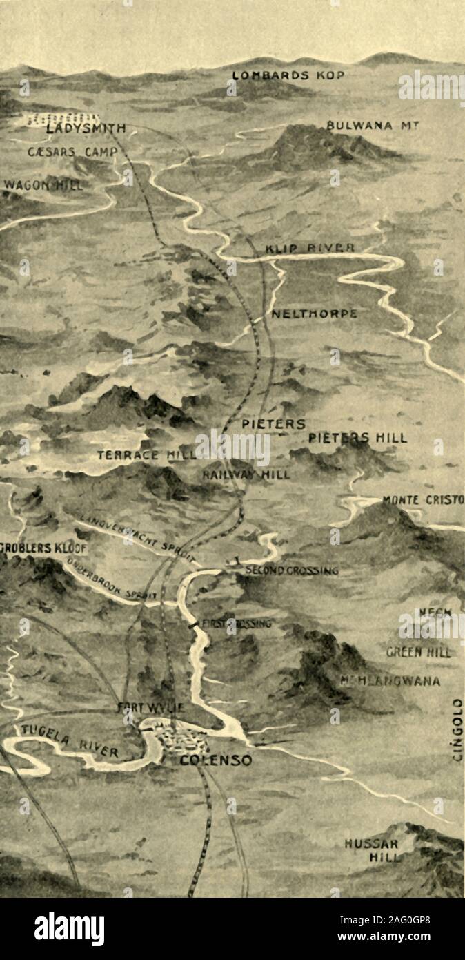 'Balloon Map Illustrating the Battle of Pieters and Relief of Ladysmith ...