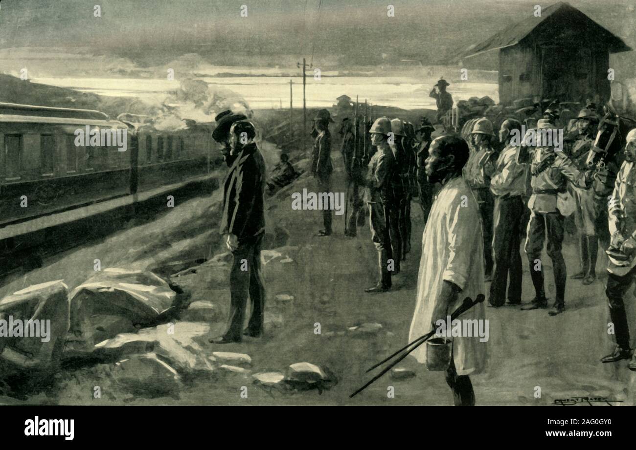'The Train Conveying the Remains of Mr. Rhodes Saluted by the ...