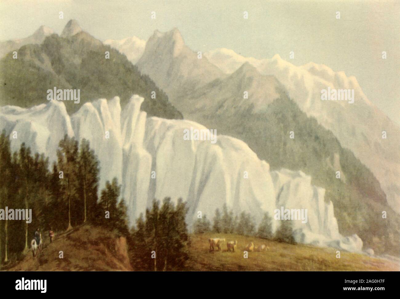 'The Glacier des Bossons, Chamonix', 1786, (1946). View of the Bossons ...