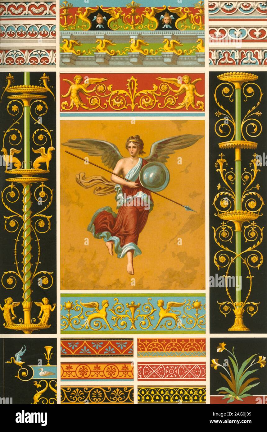 Roman wallpainting and polychrome bas-reliefs, (1898). Examples of ...