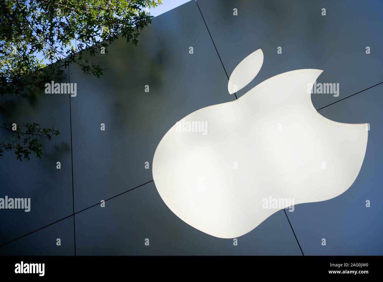 An Apple logo on an Apple Store location in Bethesda, MD, as seen on ...