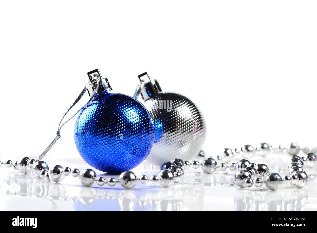 Christmas balls with ornaments on white background Stock Photo - Alamy
