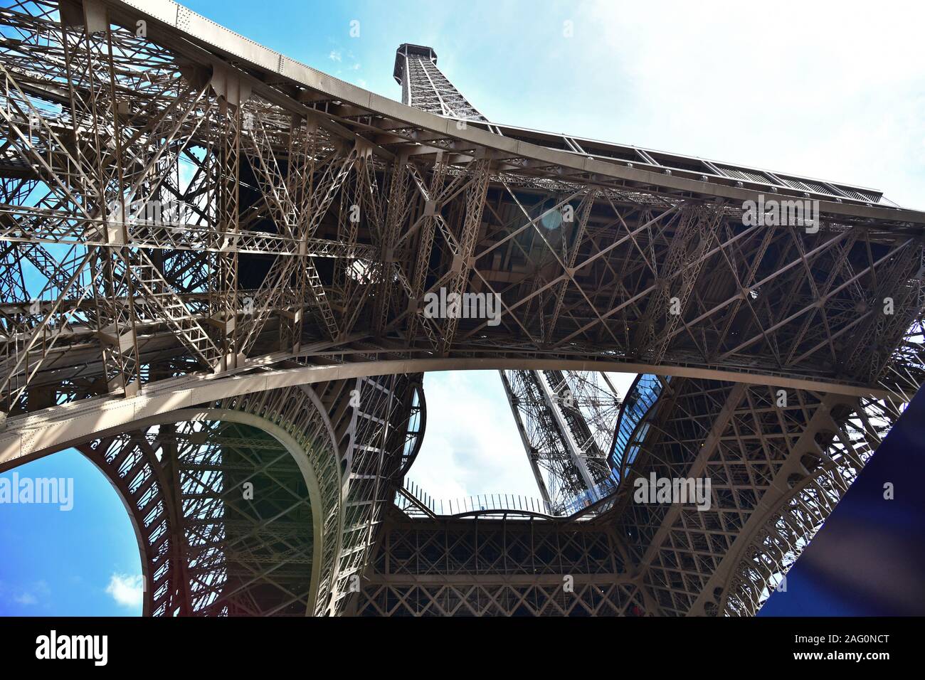 Eiffel tower bottom detail hi-res stock photography and images - Alamy