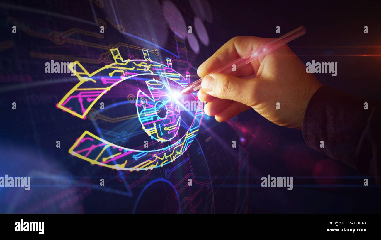 Cyber Spying With Eye Symbol Project Creating Abstract Concept Of Surveillance Cyber Spying