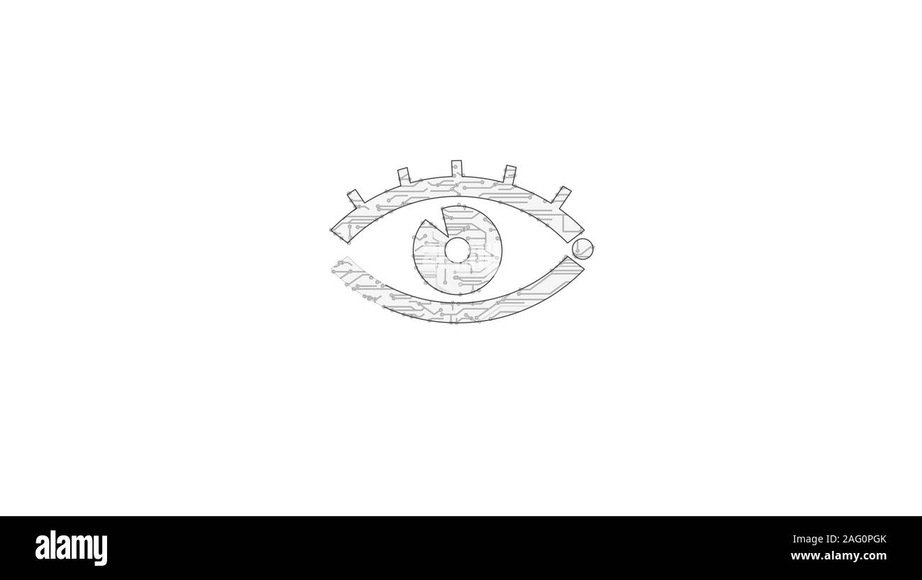 Cyber Spying With Eye Symbol Futuristic 3d Rendering Illustration Abstract Digital Intro