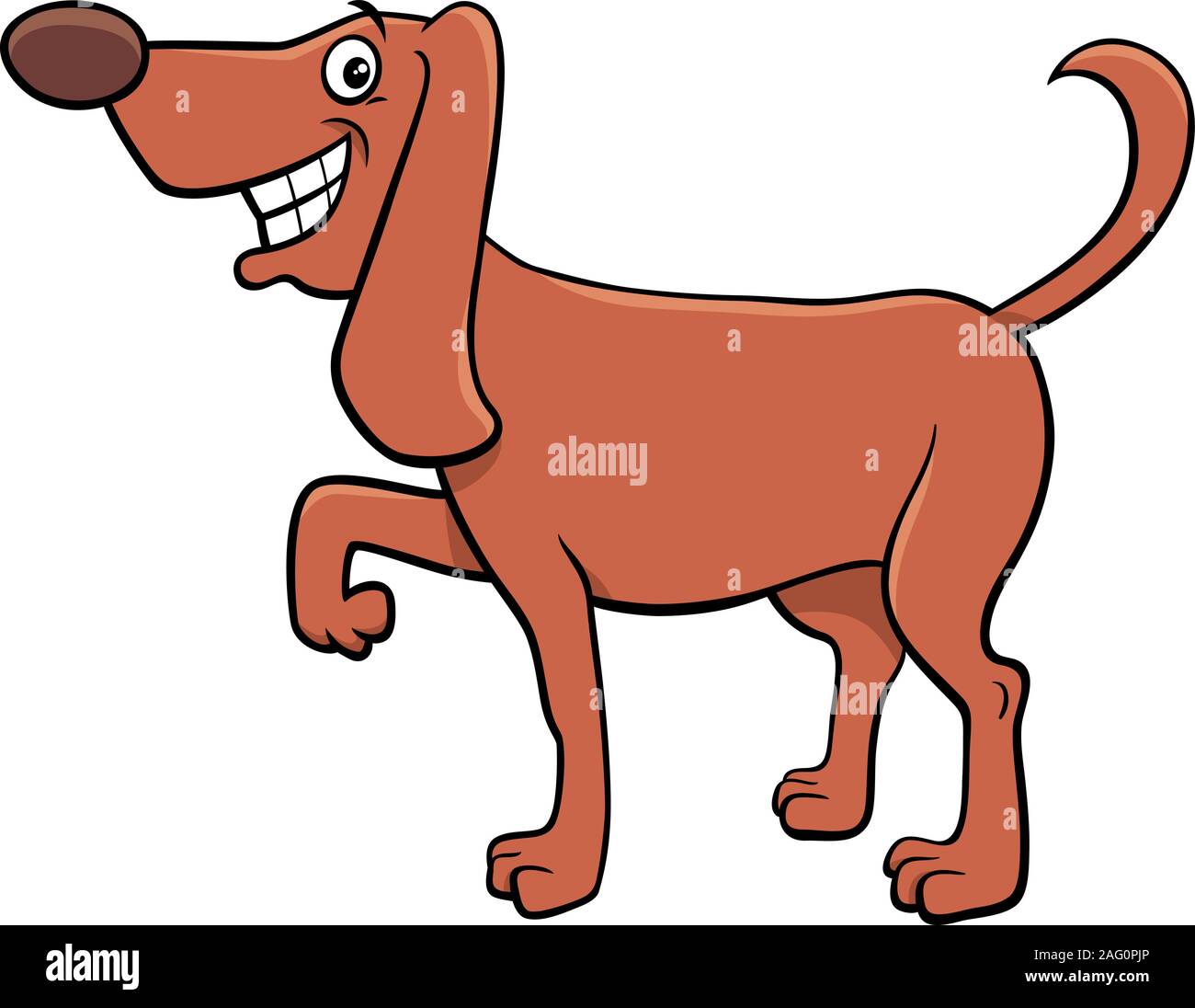 Cartoon Illustration of Funny Brown Dog Comic Animal Character Stock ...
