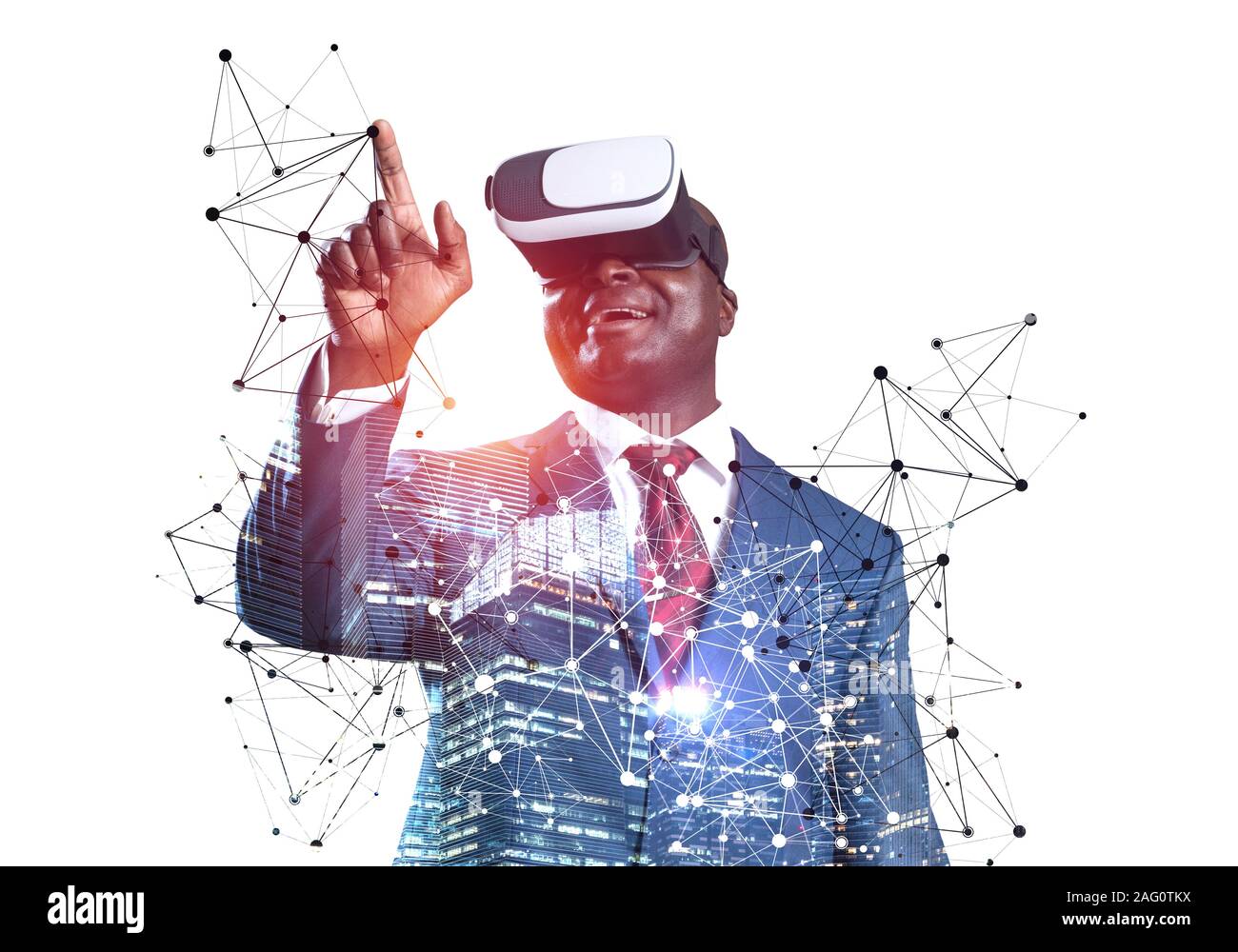 Businessman vr headset Cut Out Stock Images & Pictures - Alamy