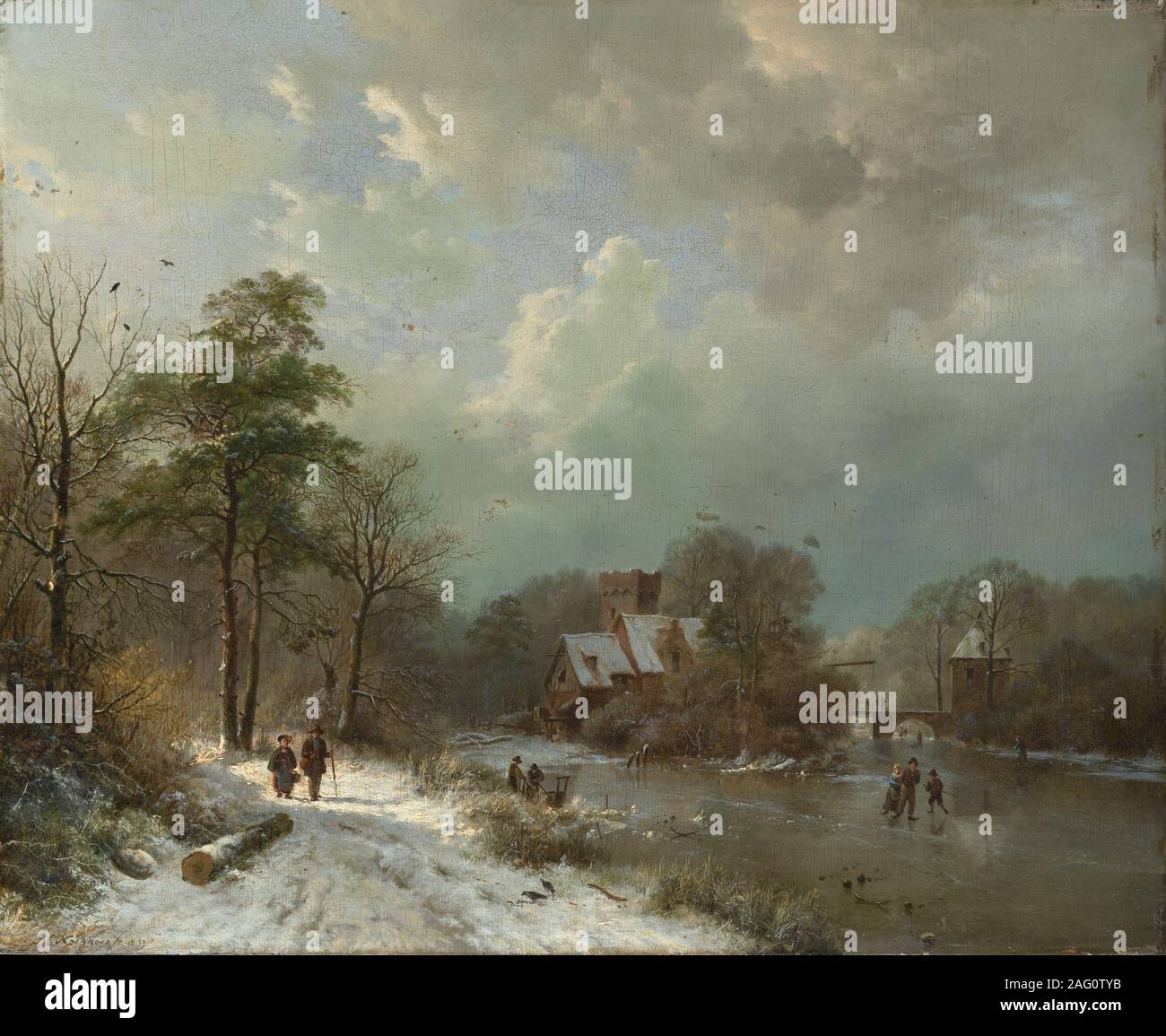 Winter landscape skaters dutch painting hi-res stock photography and ...