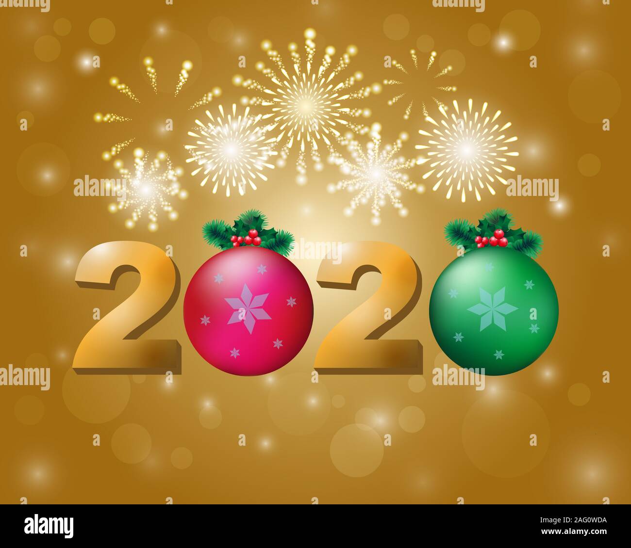 New Year 2020 with fireworks Stock Photo - Alamy