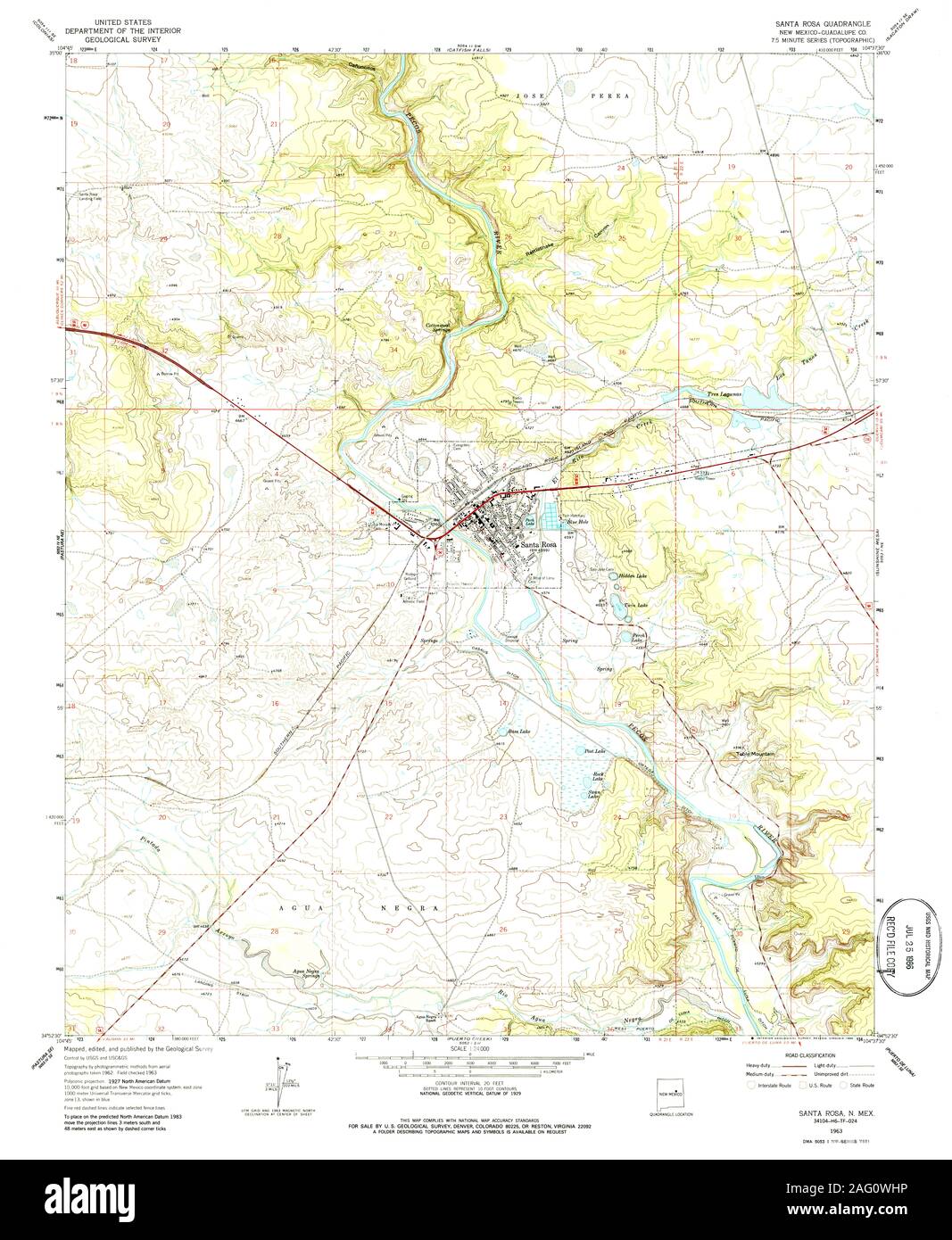 Map Of Santa Rosa New Mexico High Resolution Stock Photography and ...