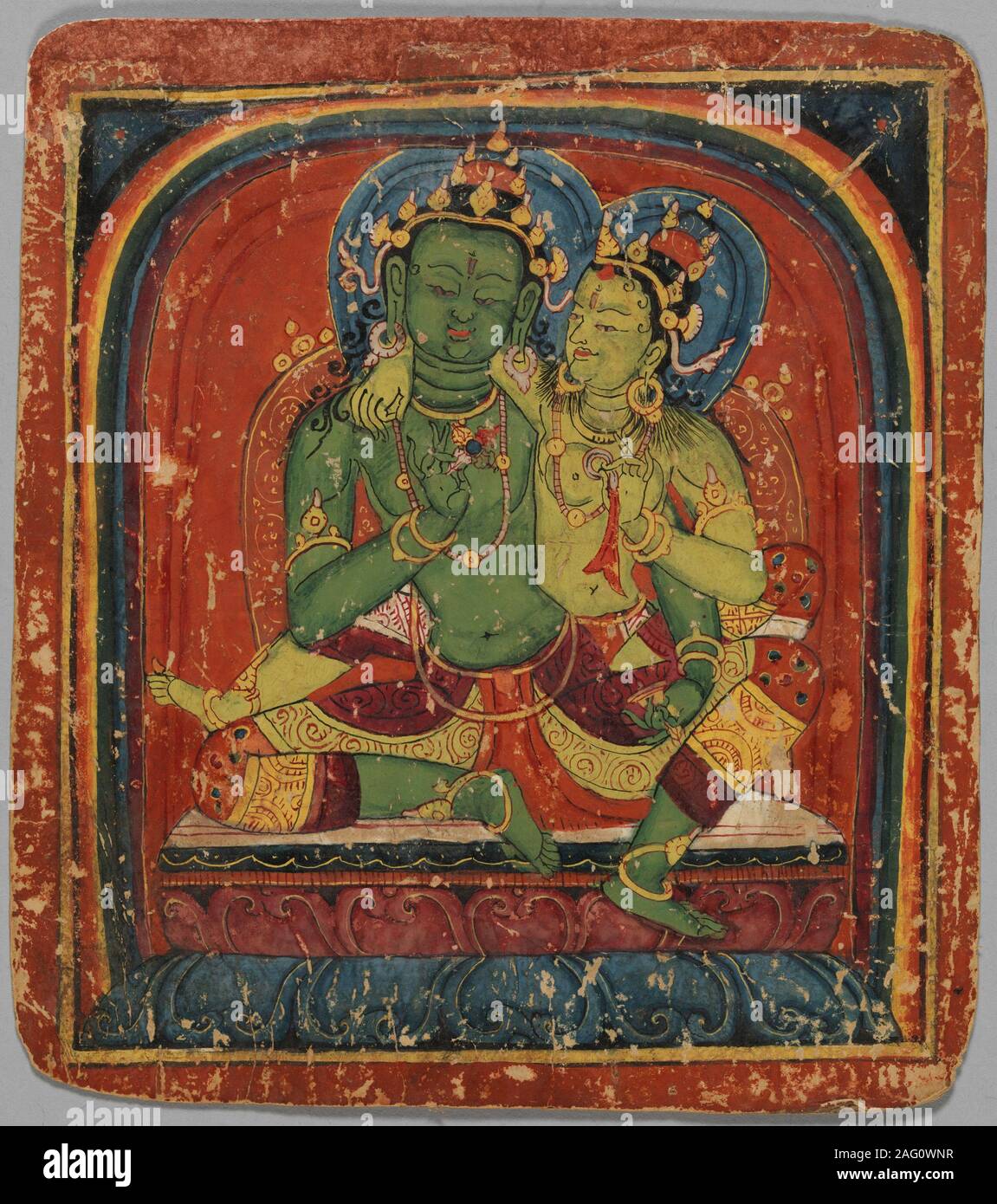 Initiation Card (Tsakalis): Vajrapani, early 15th century Stock Photo ...