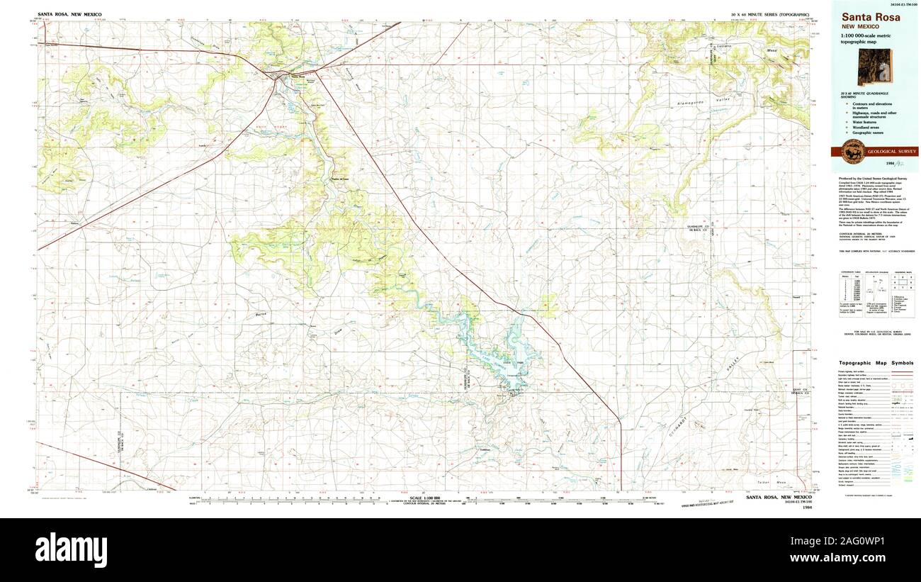 Map Of Santa Rosa New Mexico High Resolution Stock Photography and ...