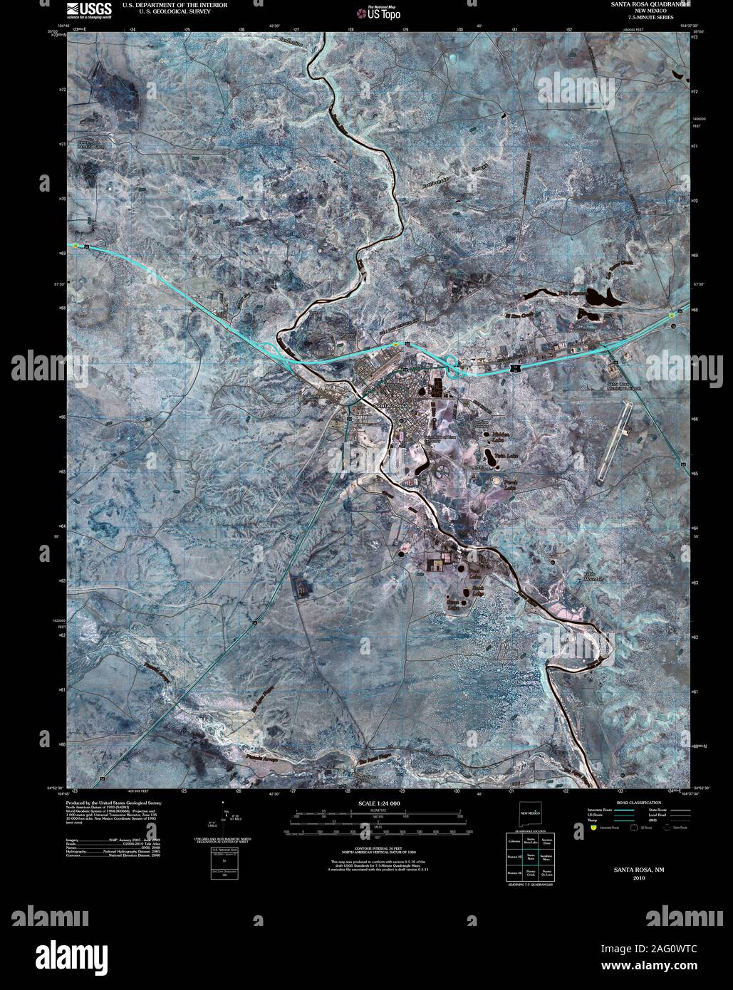 Map of santa rosa new mexico hi-res stock photography and images - Alamy