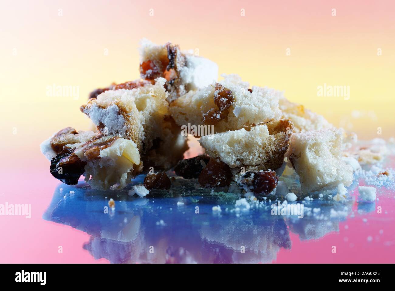 Bread shaped cake made of heavy yeast dough photographed in the studio ...