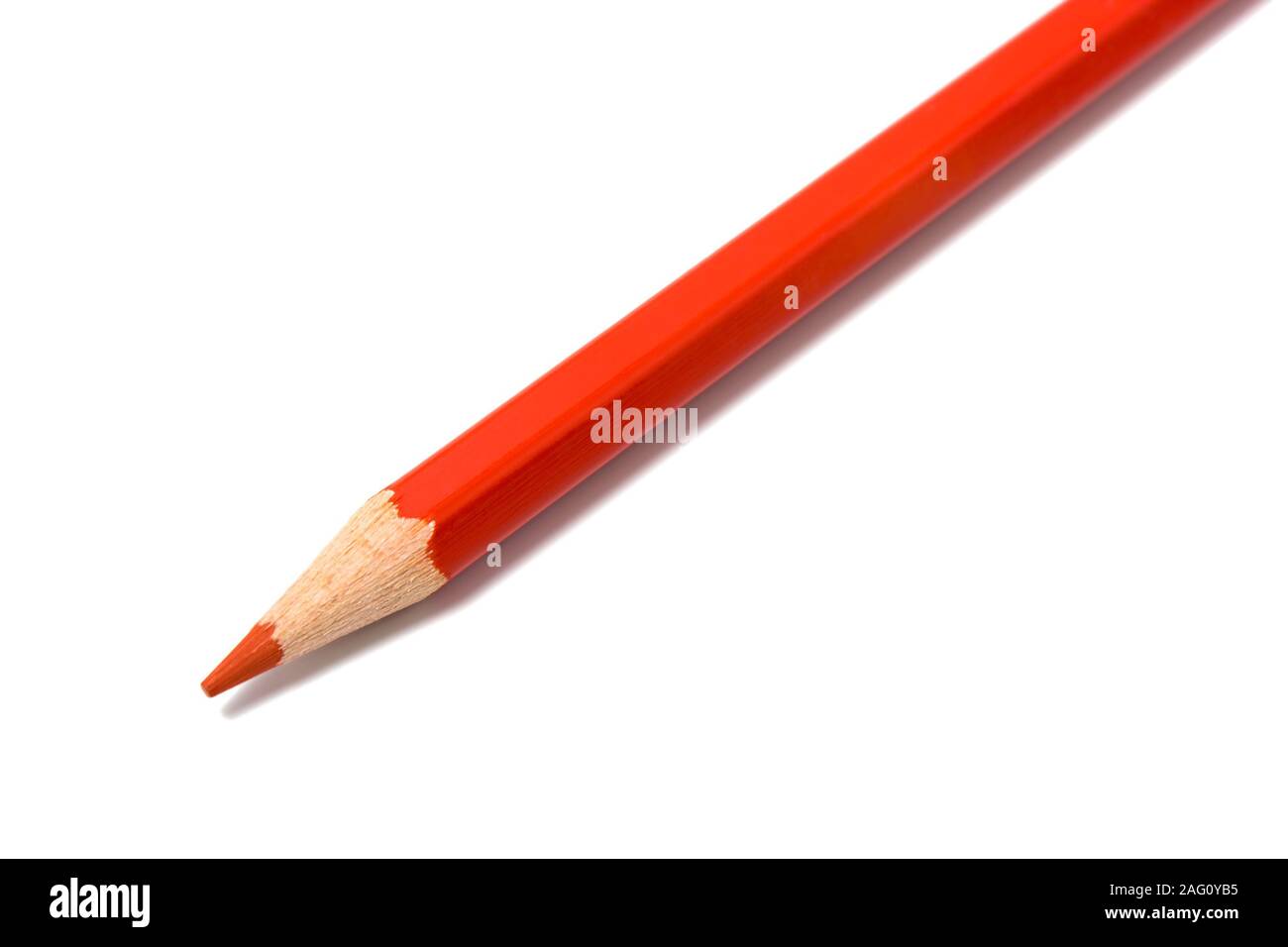 One red pencil on a white background Stock Photo - Alamy
