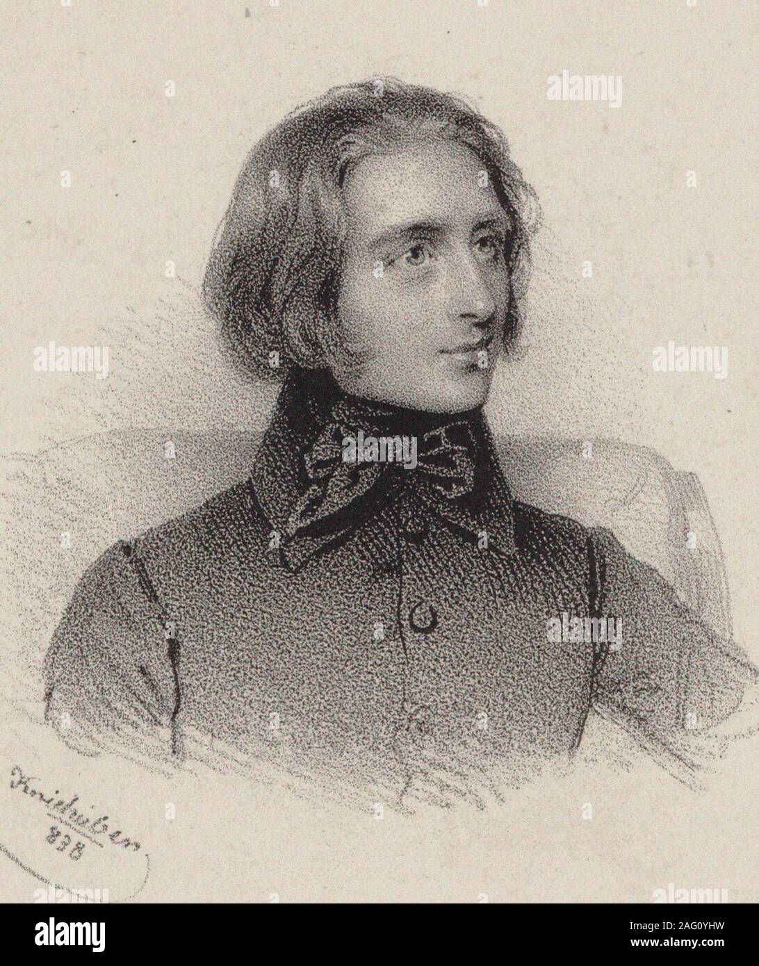 Portrait of the Composer Franz Liszt (1811-1886), 1838. Private ...