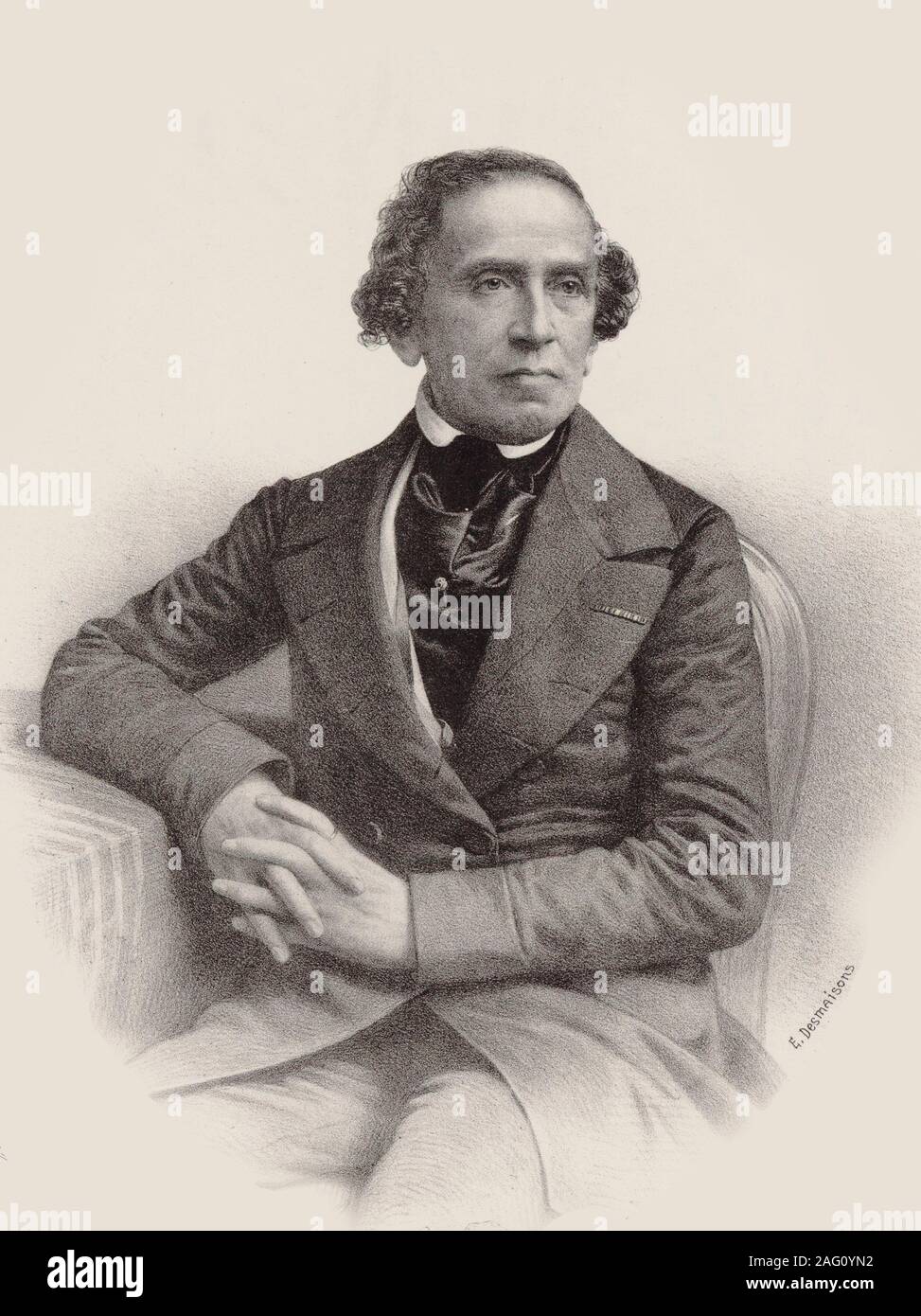 Portrait of the composer Giacomo Meyerbeer (1791-1864), 1857. Private ...