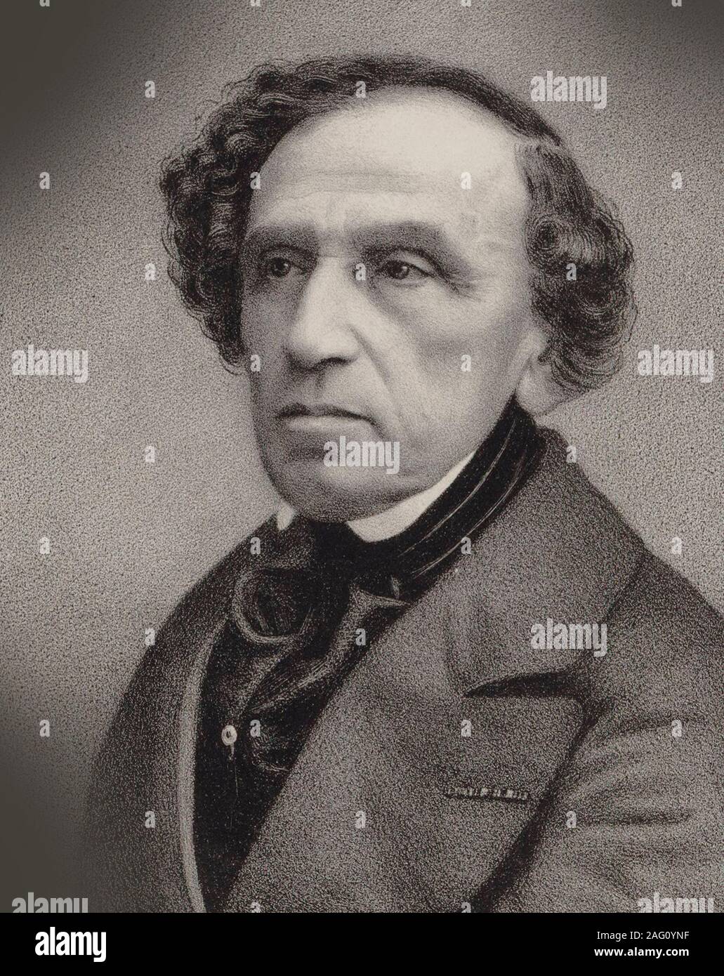 Portrait of the composer Giacomo Meyerbeer (1791-1864), 1860. Private ...