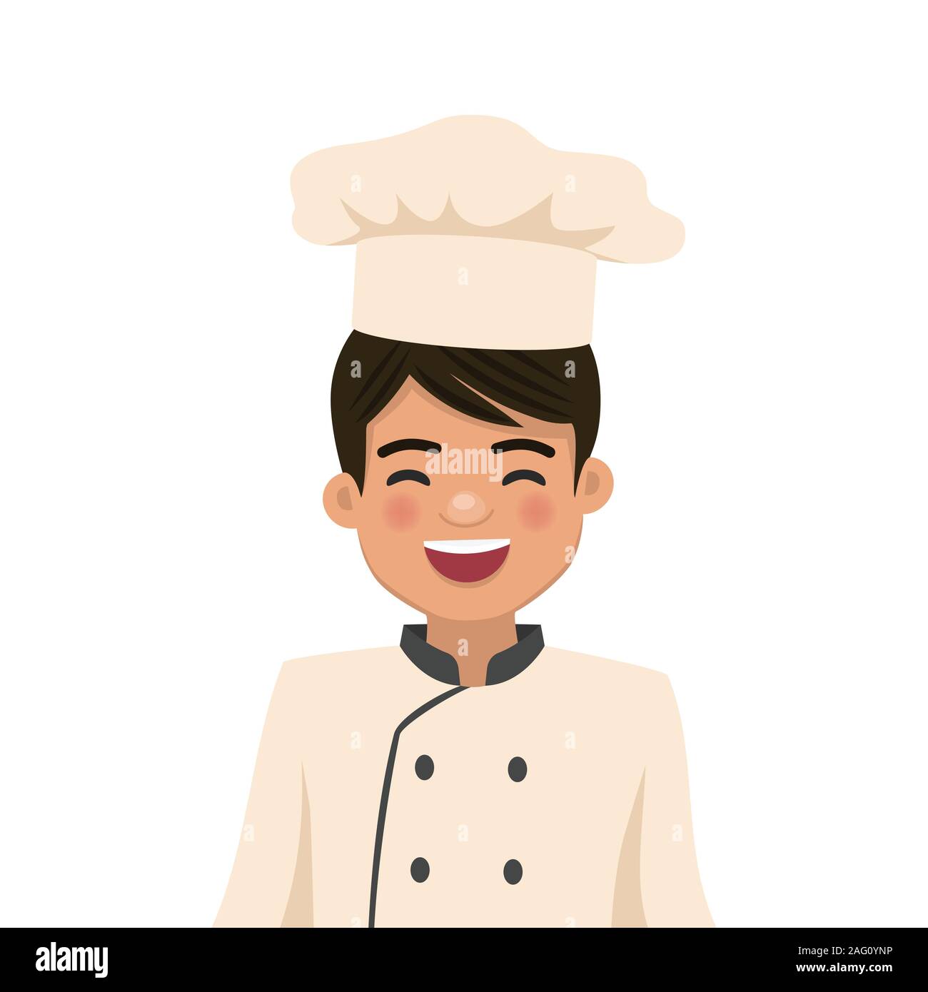Happy chef man smiling. Isolated flat vector illustration Stock Vector ...