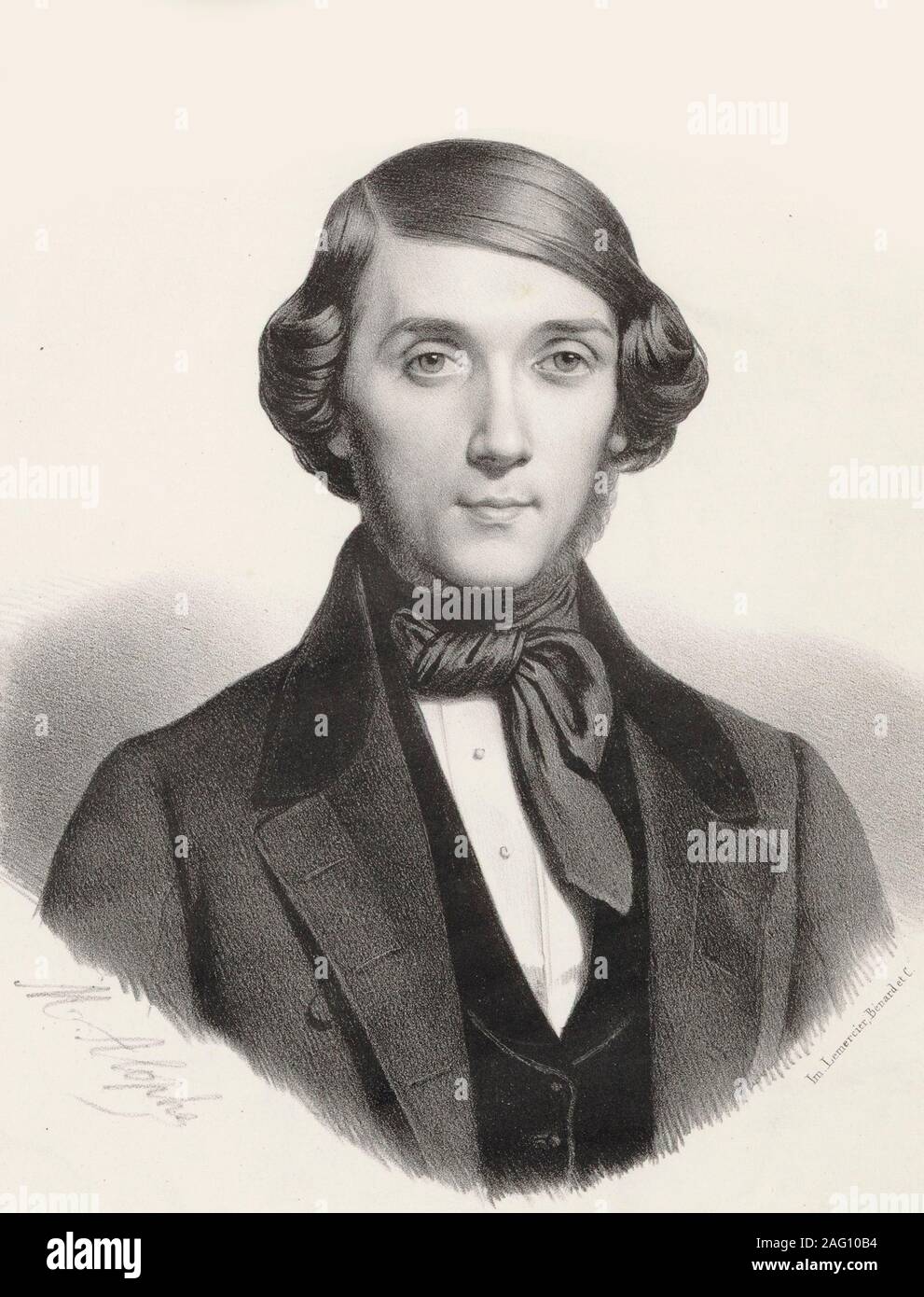 Portrait of the pianist and composer Jean-Henri Ravina (1818-1906) , ca ...