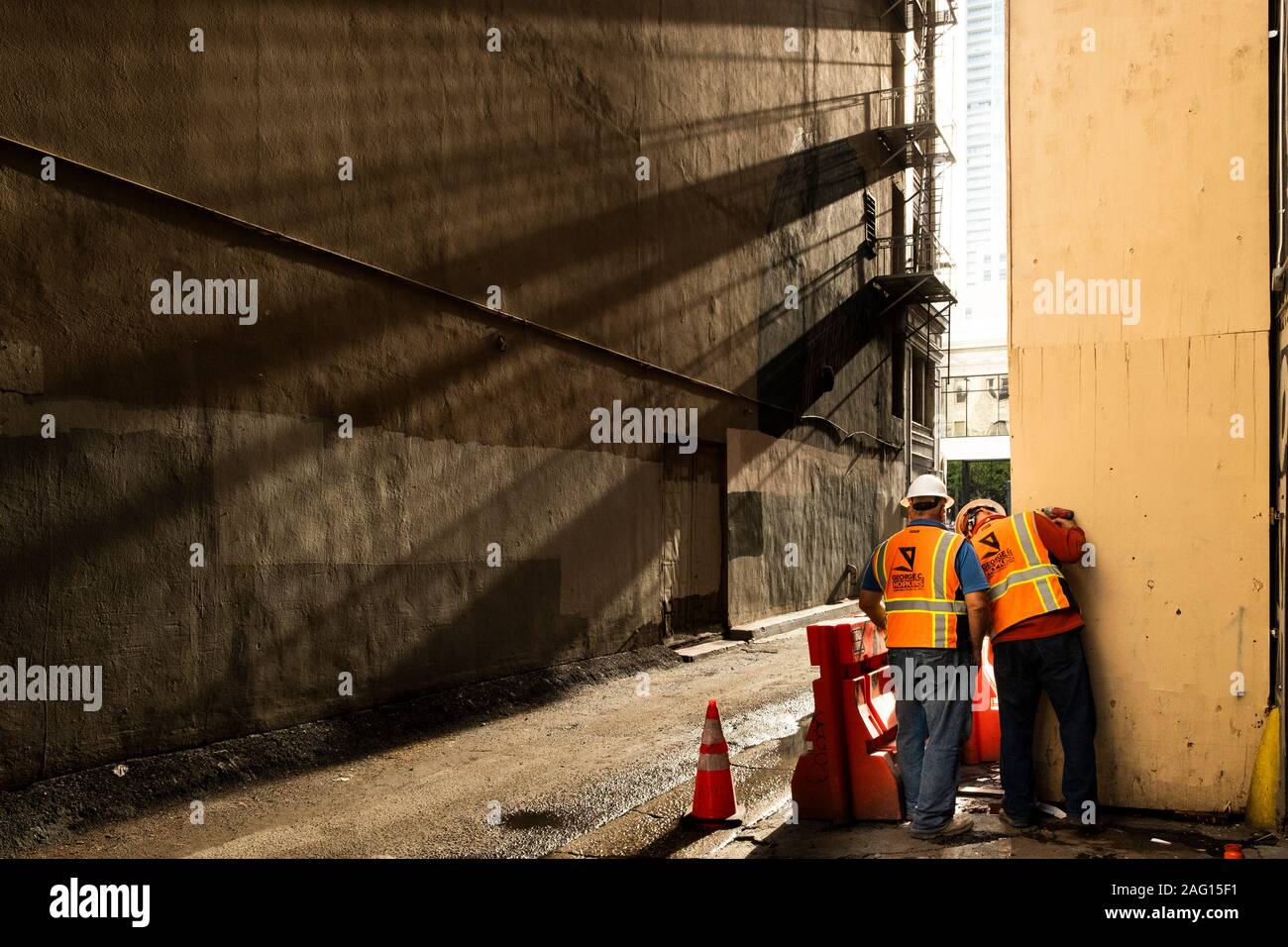 Fire escape in downtown alley hi-res stock photography and images - Alamy