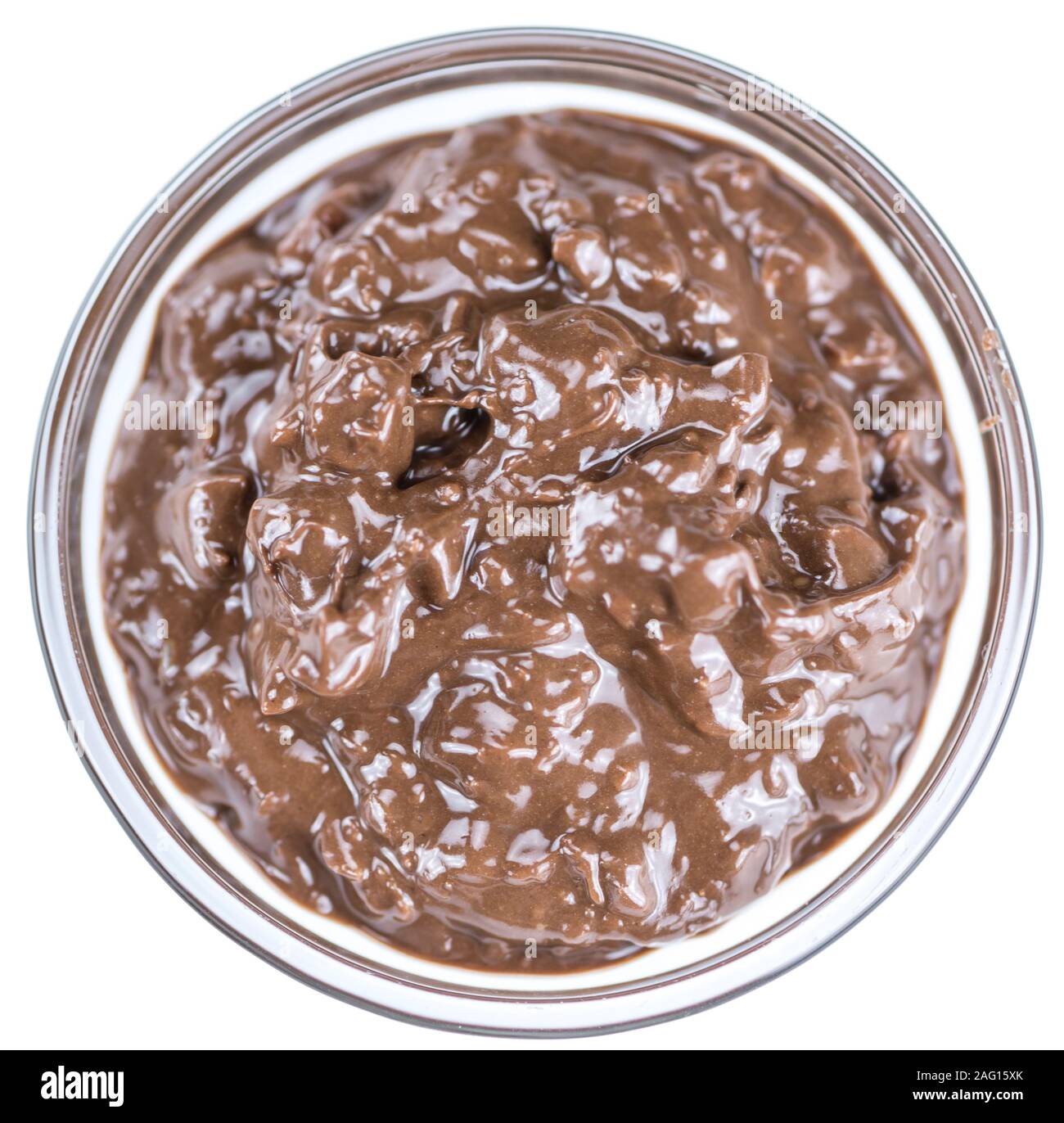 Portion of homemade Chocolate Cream isolated on white background Stock ...