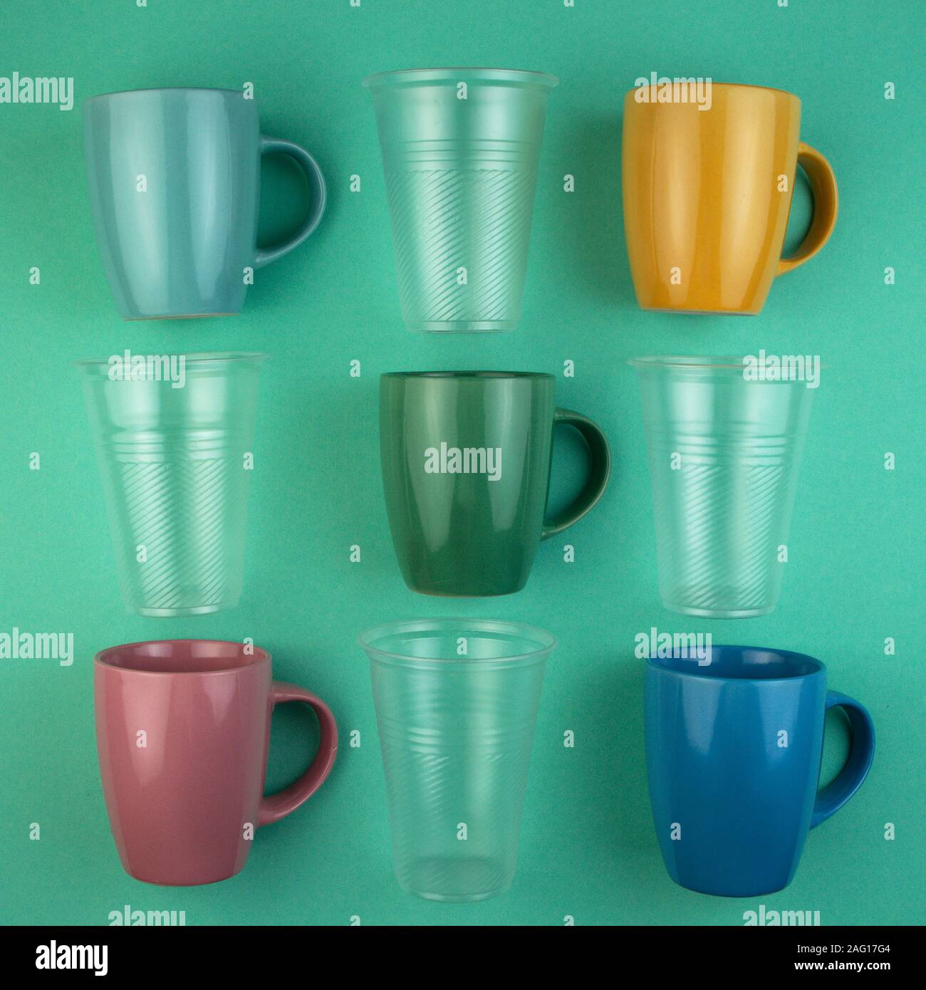 Ecology concept stop plastic pollution. Plastic waste. Pattern from ...
